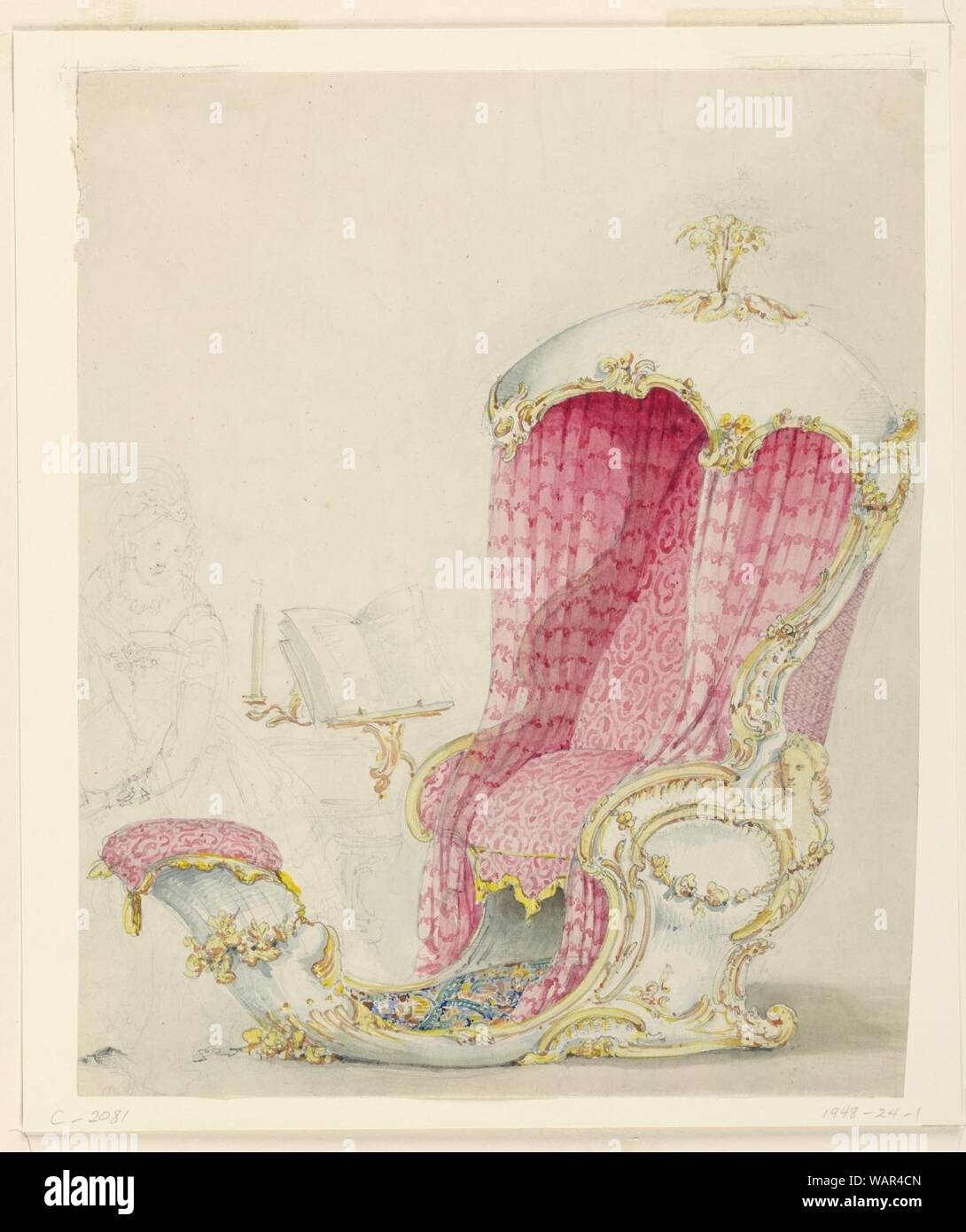Drawing, Design for a Chaise Lounge, ca. 1810 Stock Photo - Alamy