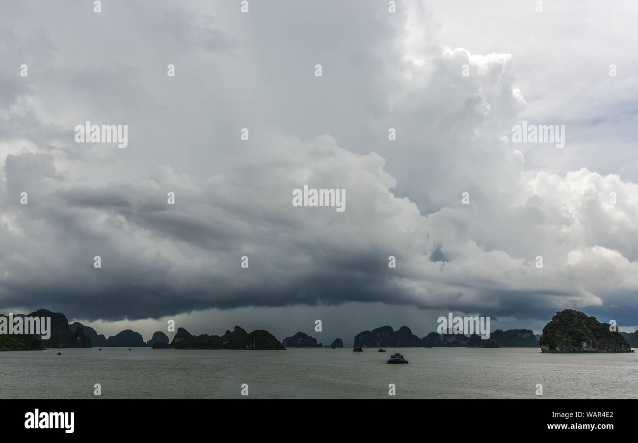 Heavy clouds over Ha Long Bay, Vietnam Stock Photo - Alamy