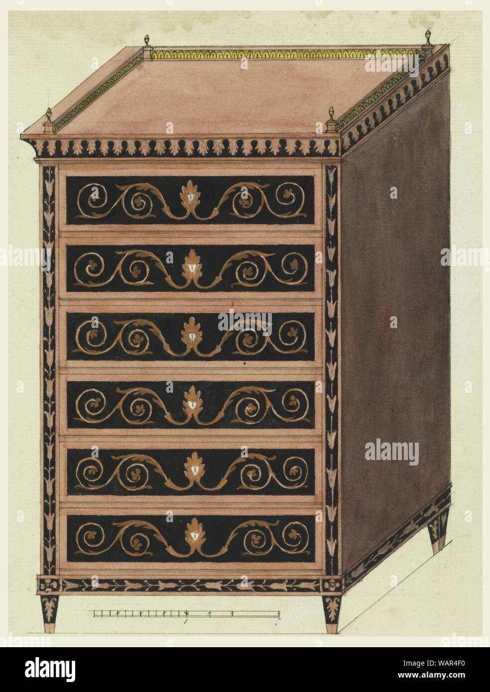 Drawing, Design for a Chest of Drawers, ca. 1805 Stock Photo - Alamy