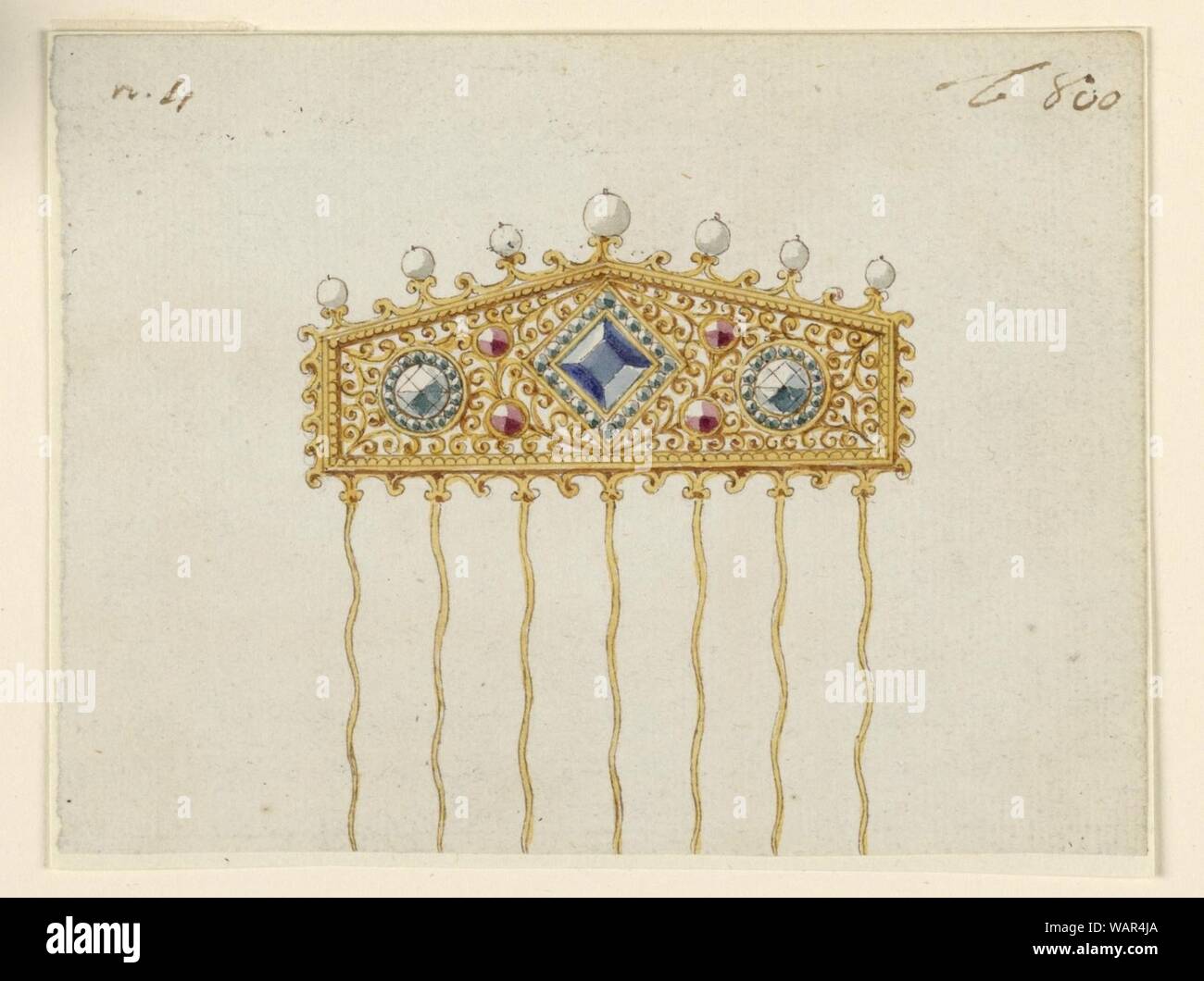 Drawing, Design for a Comb, 1810 Stock Photo - Alamy