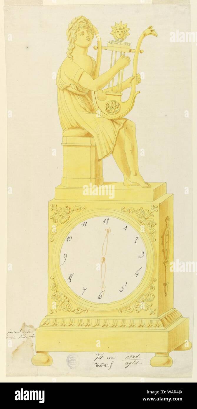Drawing, Design for a clock, 1800–1825 Stock Photo - Alamy
