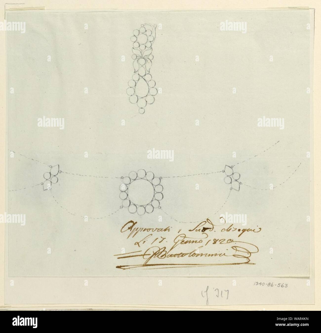 Drawing, Design for a comb, 1820 Stock Photo - Alamy