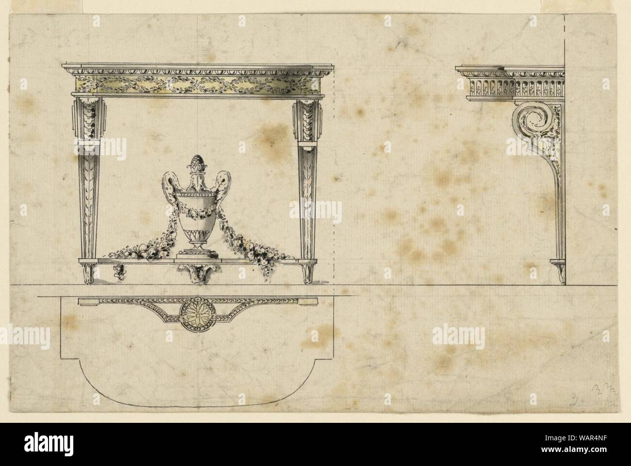 Drawing, Design for a Console Table, 1780 Stock Photo - Alamy