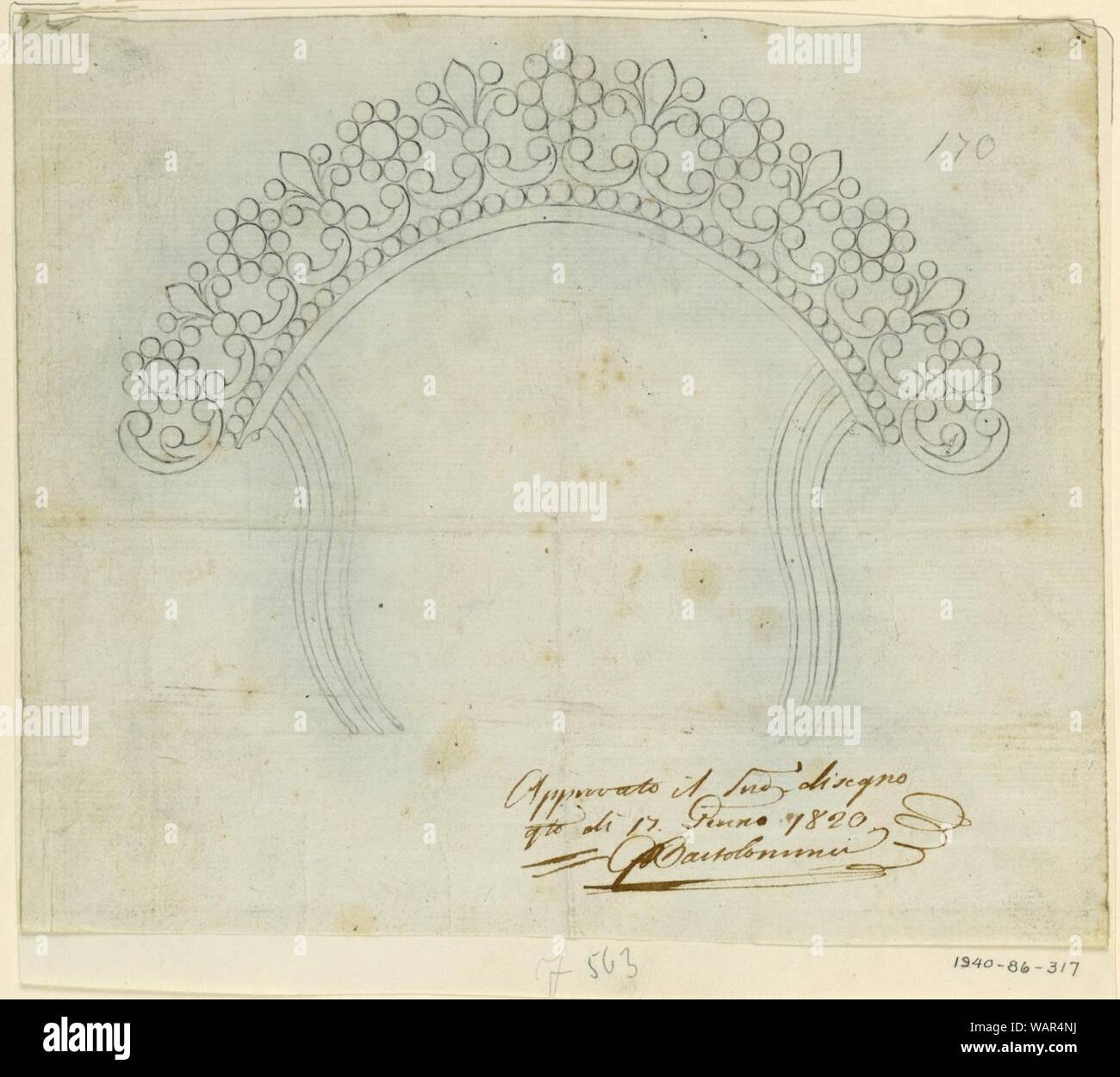 Drawing, Design for a comb, ca. 1820 Stock Photo - Alamy