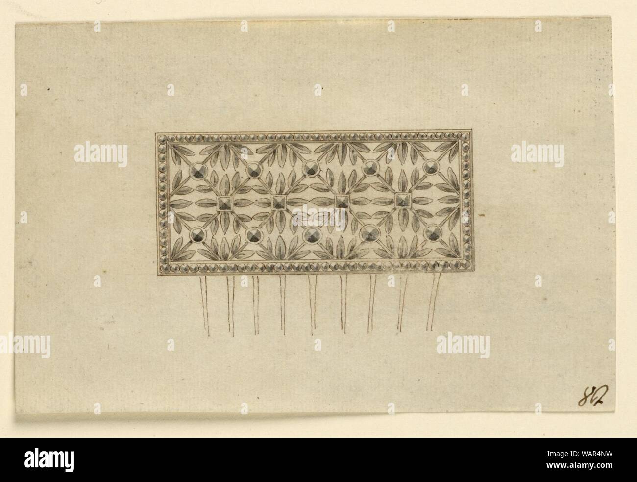 Drawing, Design for a Comb, early 19th century Stock Photo - Alamy