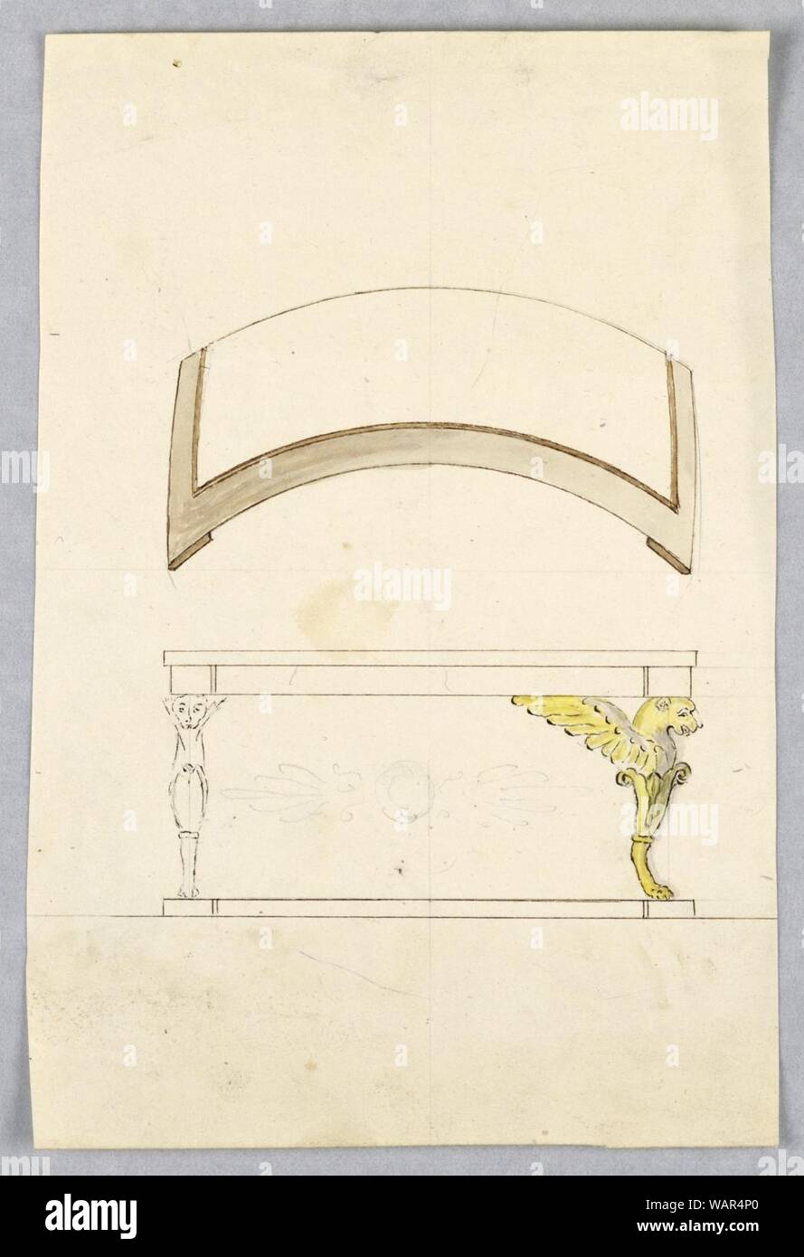 Drawing, Design for a Console Table with Alternate Suggestions, 1810–30 ...