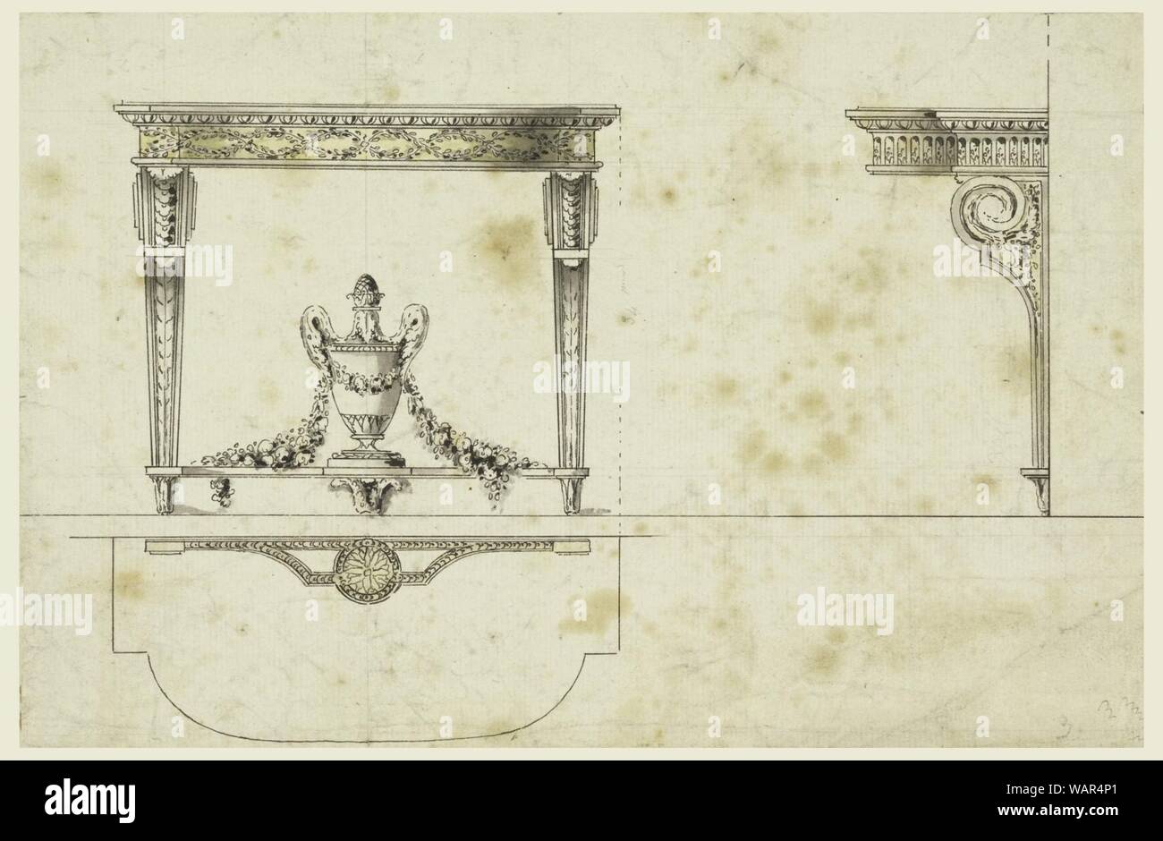 Drawing, Design for a Console Table, 1780 Stock Photo - Alamy