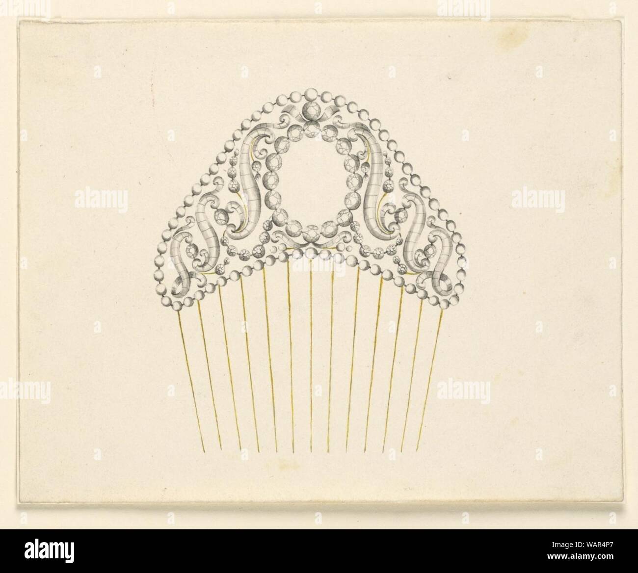 Drawing, Design for a Comb, early 19th century Stock Photo - Alamy