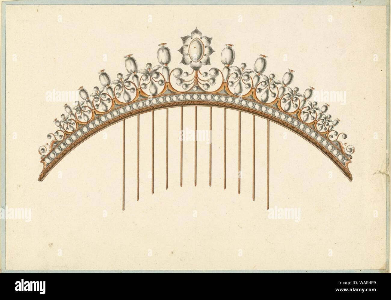 Drawing, Design for a comb, 1830–40 Stock Photo - Alamy