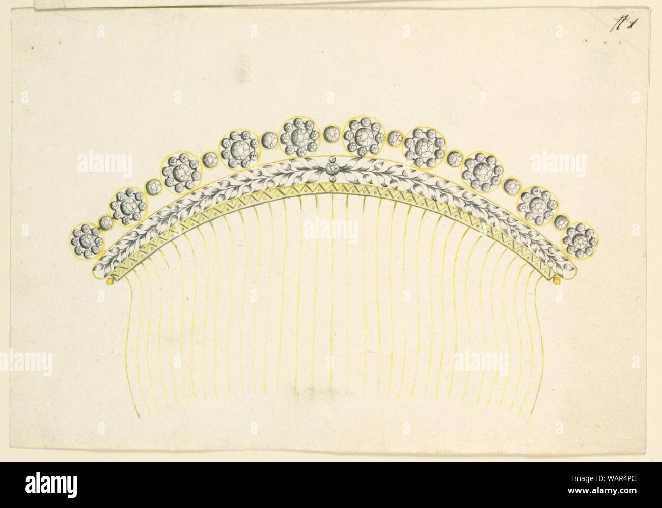 Drawing, Design for a Comb, ca. 1830 Stock Photo - Alamy