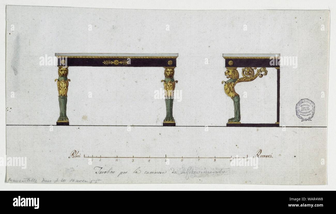 Drawing, Design for a Console Table, ca. 1820 Stock Photo - Alamy