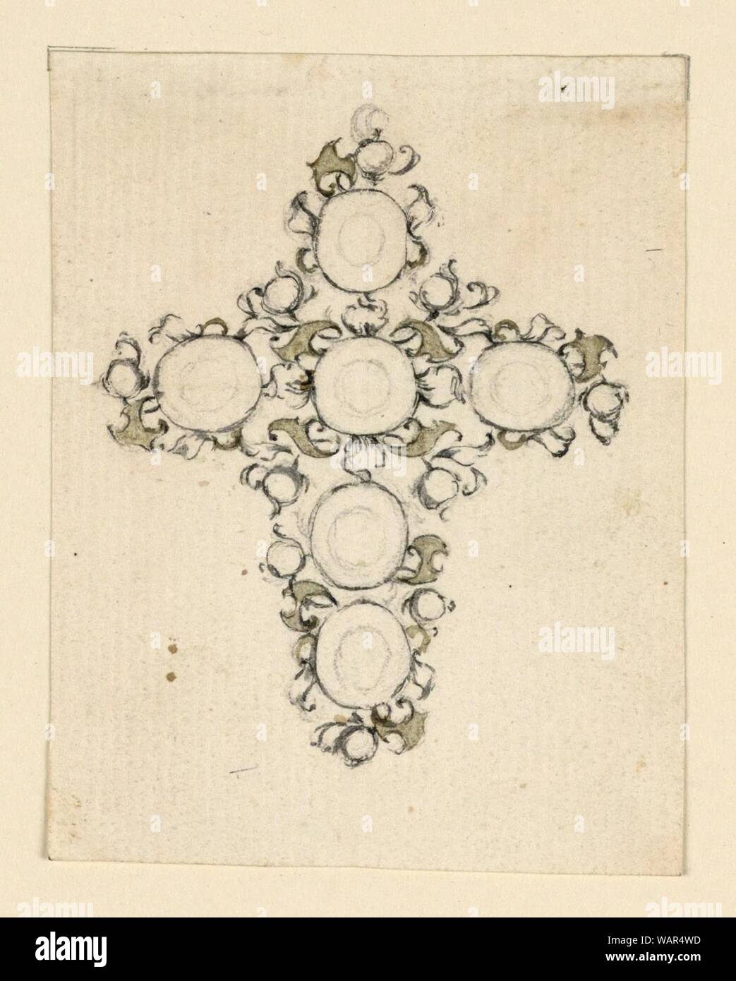 Drawing, Design for a cross as a pendant, ca. 1765 Stock Photo - Alamy