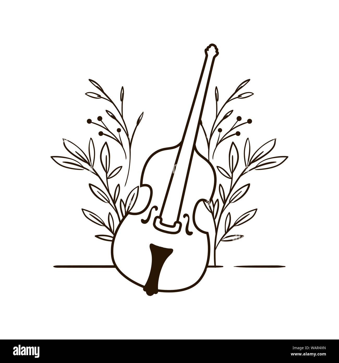 musical instrument fiddle on white background Stock Vector Image & Art ...