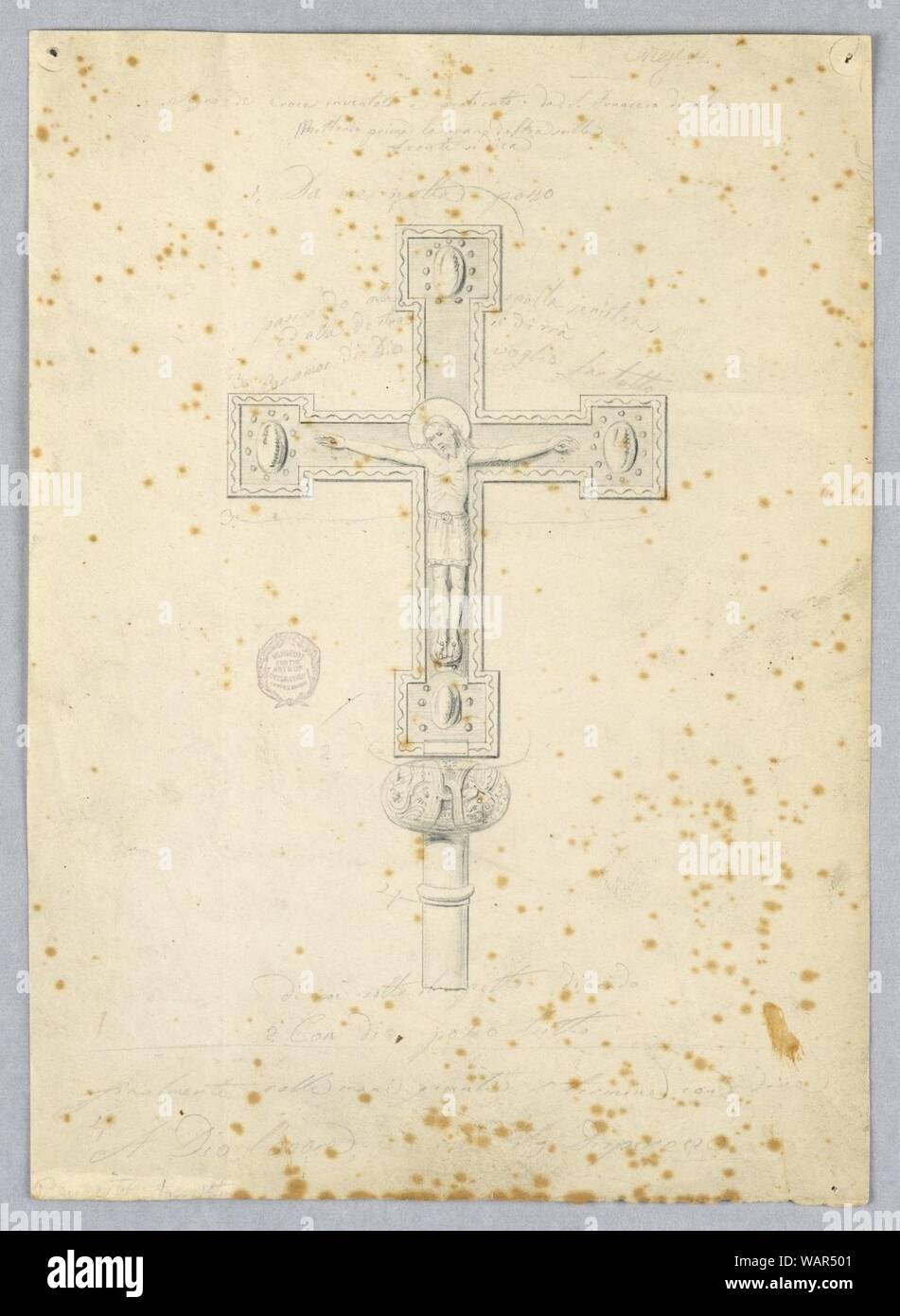 Drawing, Design for a Crucifix Stock Photo - Alamy