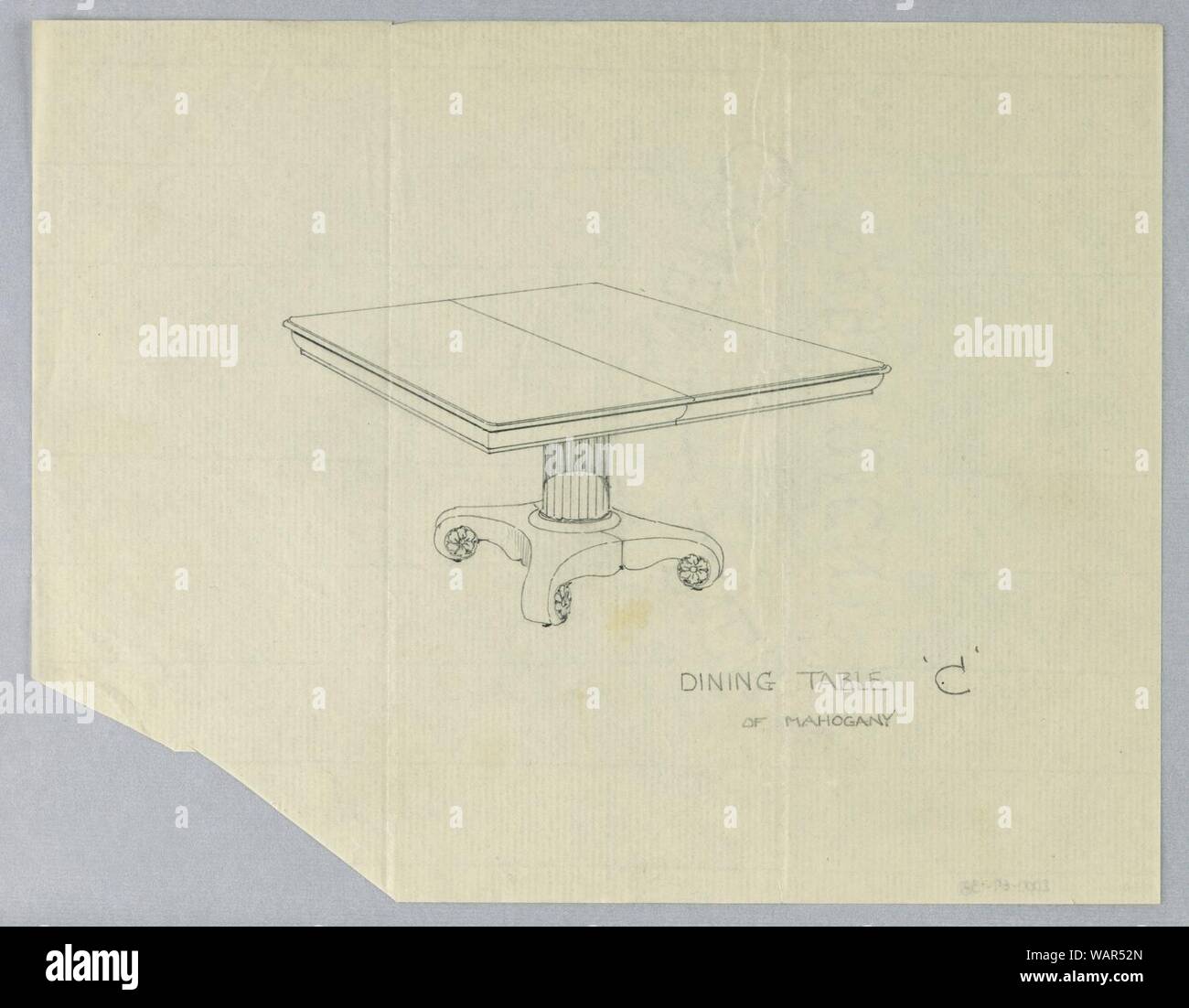 Drawing, Design for a Dining Table ‘C‘ of Mahogany, 1900–05 Stock Photo ...