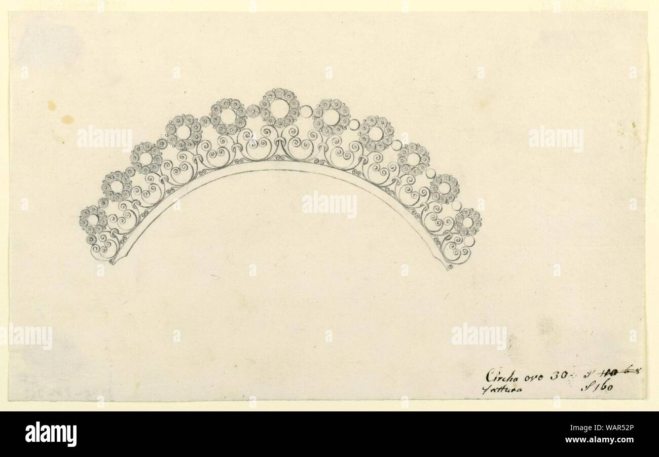 Drawing, Design for a diadem, early 19th century Stock Photo - Alamy