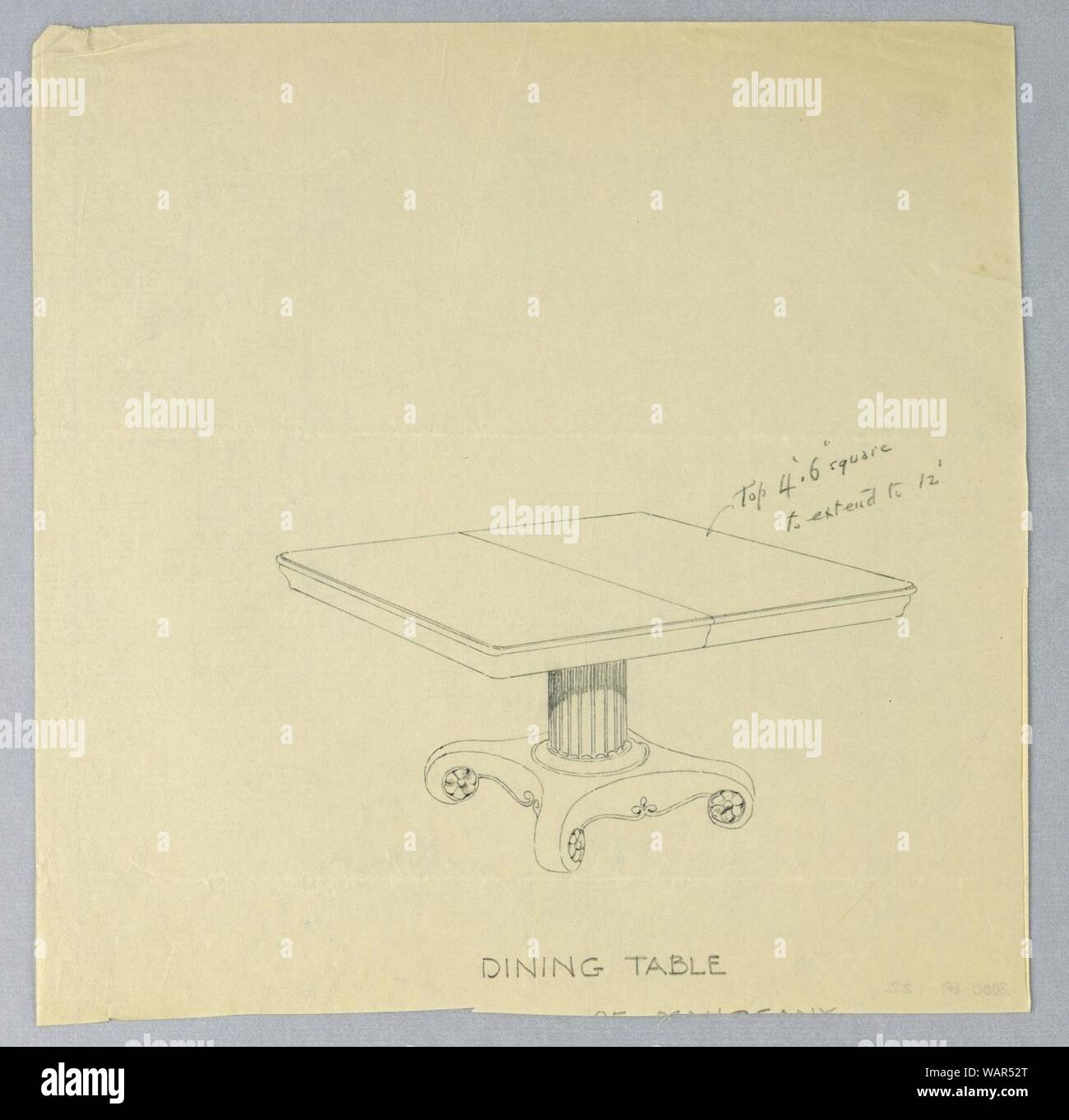 Drawing, Design for a Dining Table on a Scrolled Base, 1900–05 Stock ...