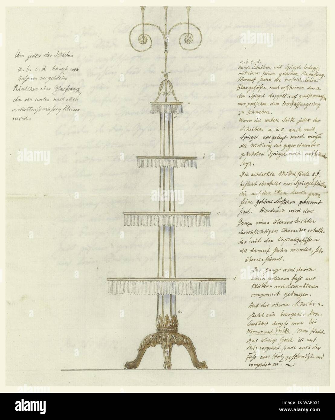 Drawing, Design for a Display Stand, 1812 Stock Photo - Alamy