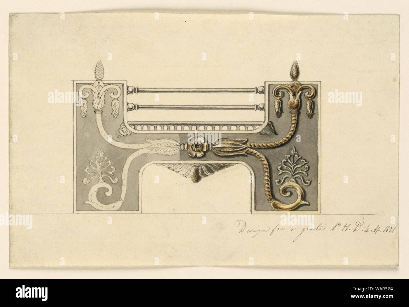 Drawing, Design for a grate, 1821 Stock Photo - Alamy