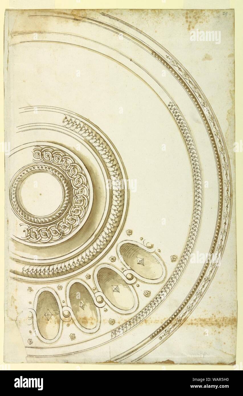 Drawing, Design for a Gilded Silver Bowl or Plate, 1550–83 Stock Photo ...