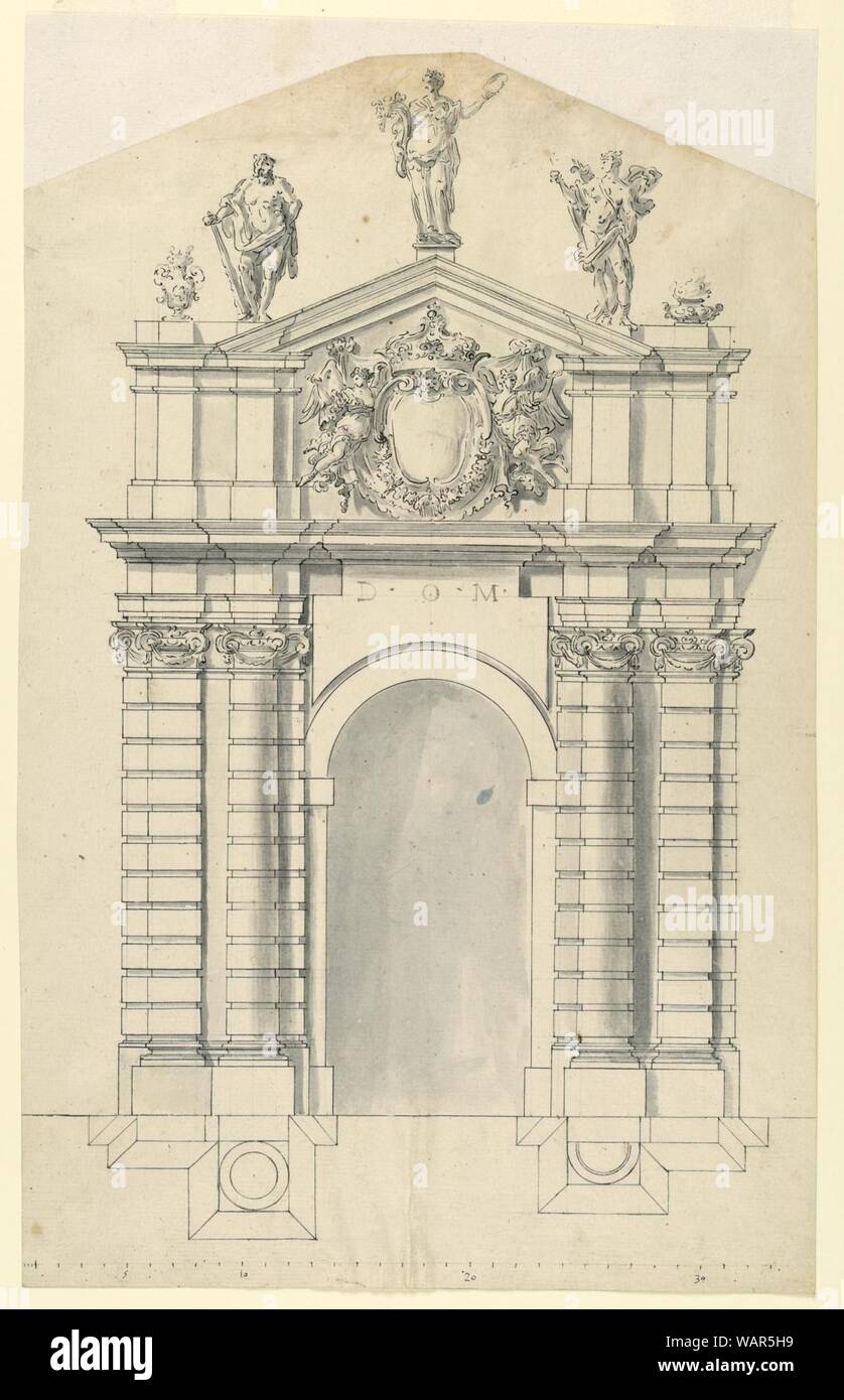 Drawing, Design for a gateway, 1750–1800 Stock Photo - Alamy