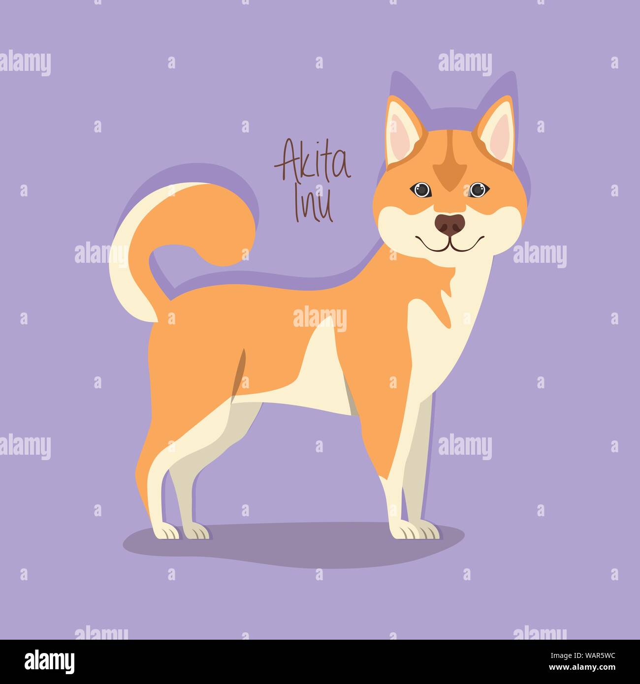 cute akita inu dog pet character Stock Vector Image & Art - Alamy