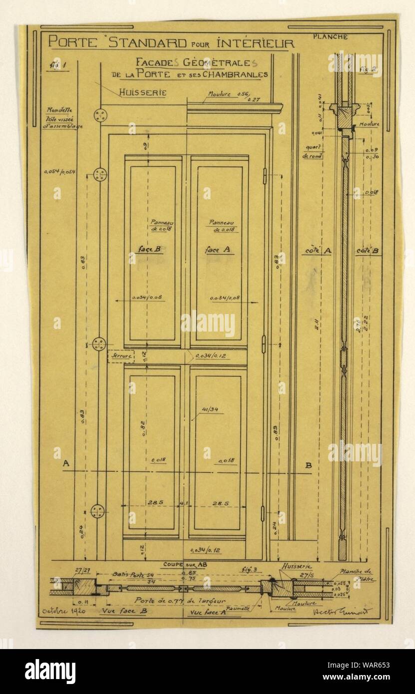 Drawing, Design for a Mass-Operational House Designed by Hector Guimard ...