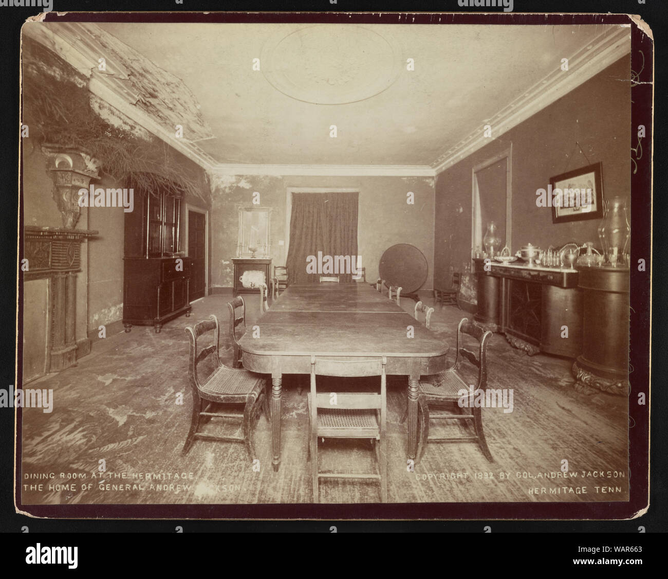 Dining room at the Hermitage, the home of General Andrew Jackson ...