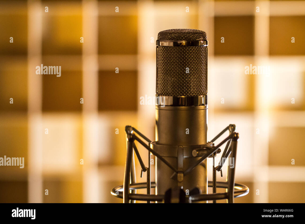 Close up on a recording studio microphone Stock Photo - Alamy