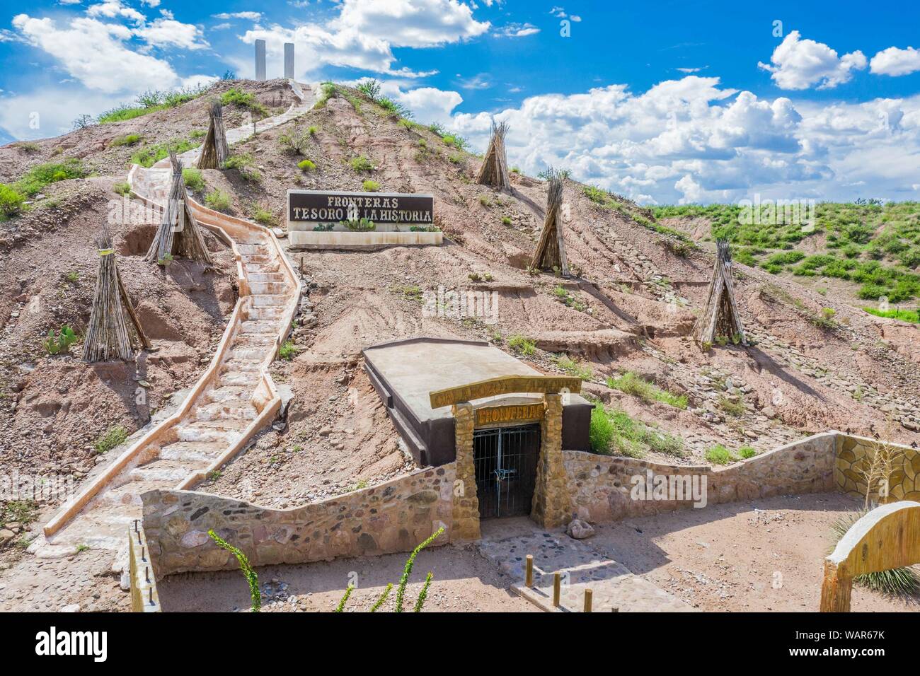 Geronimo's jail. A cave on a hill or small mountain was used to ...