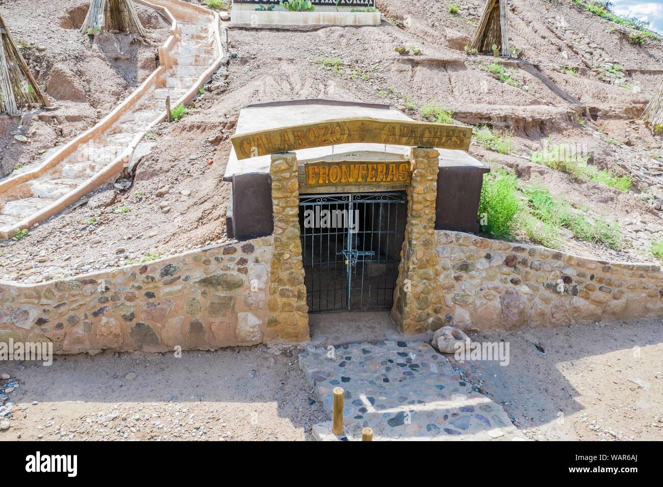 Geronimo's jail. A cave on a hill or small mountain was used to ...