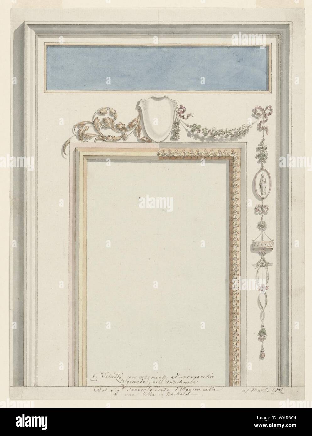 Drawing, Design for a mirror, 1805 Stock Photo - Alamy