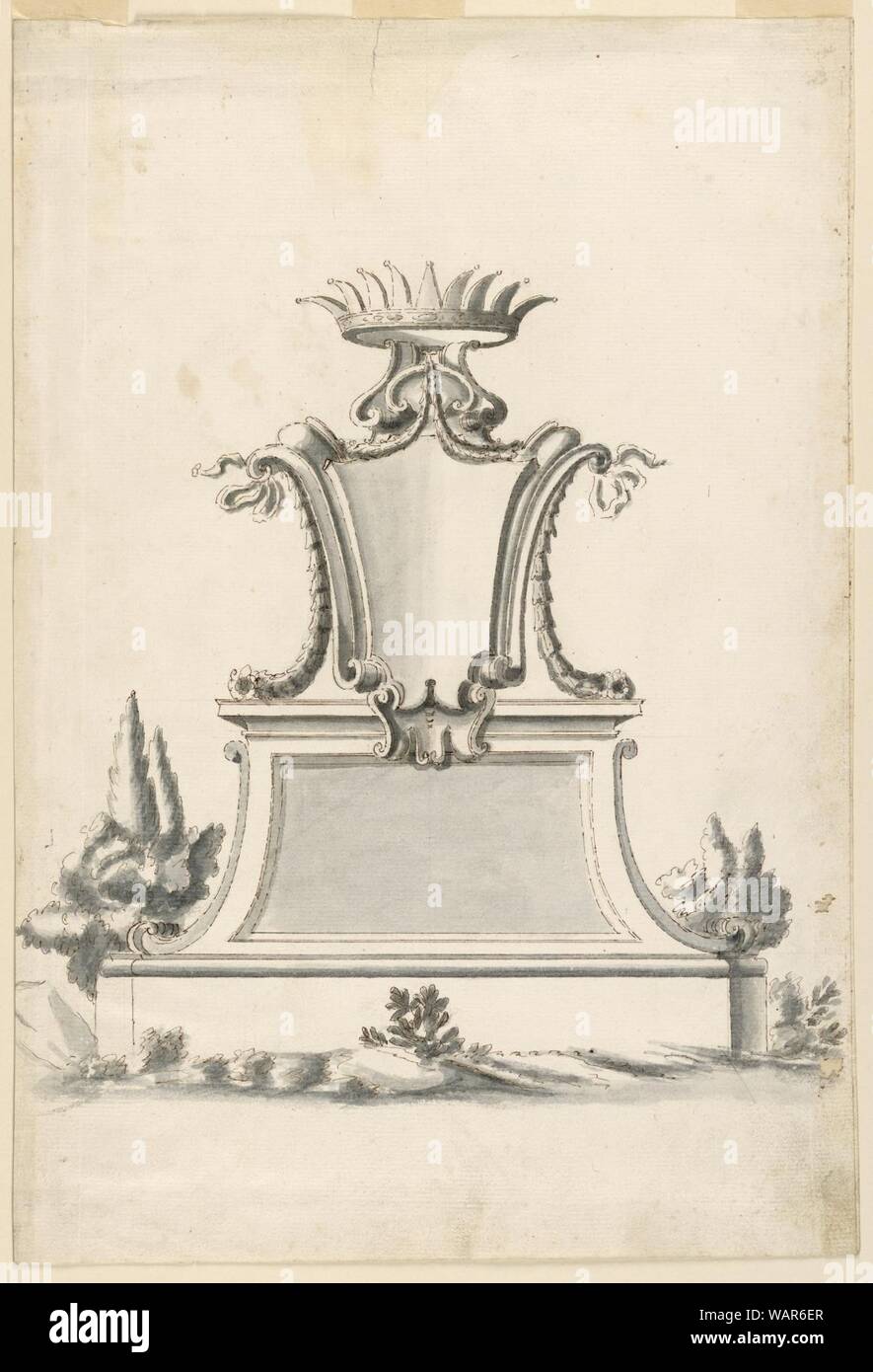 Drawing, Design for a Monument, ca. 1730 Stock Photo - Alamy