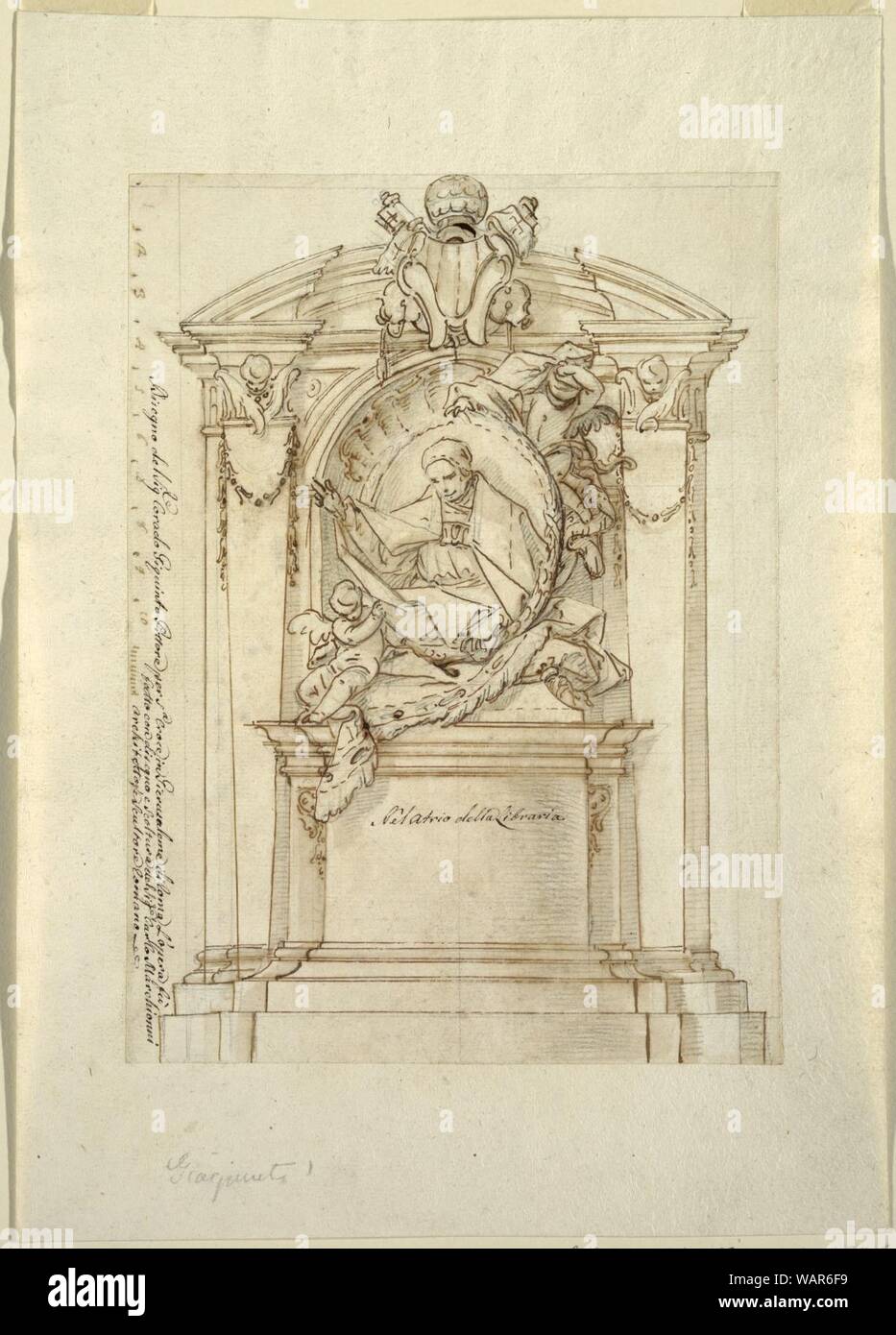 Drawing, Design for a monument, ca. 1750 Stock Photo - Alamy