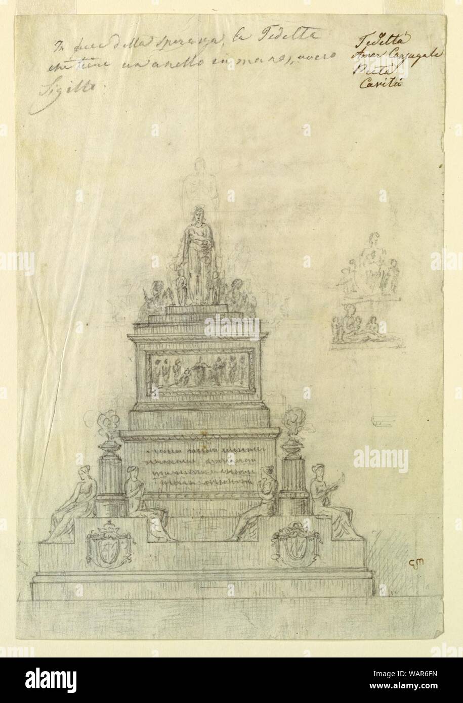 Drawing, Design for a Monument, 18th–19th century Stock Photo - Alamy
