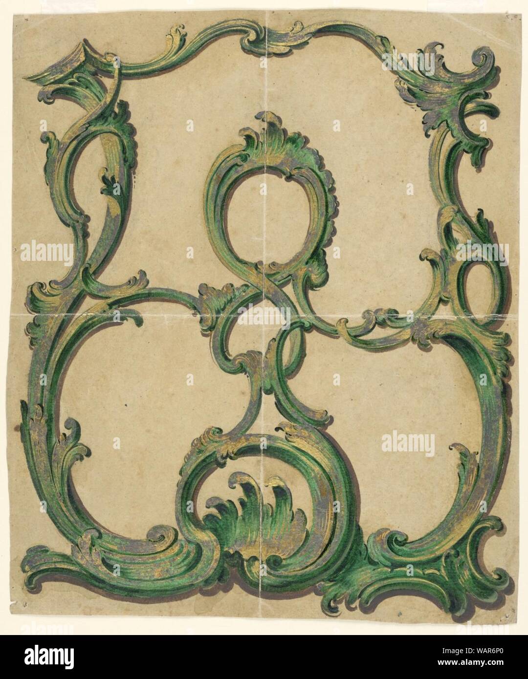 Drawing, Design for a Painted Coach Panel with Rocaille Motif, ca. 1747 ...