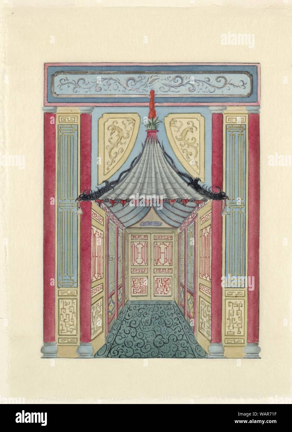 Drawing, Design for a Passageway with Canopy, for Royal Pavilion ...
