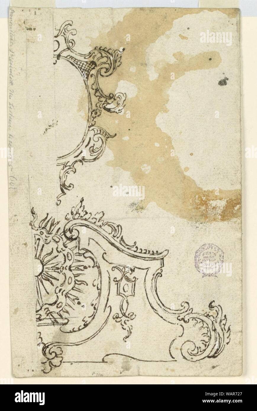 Drawing, Design for a Pediment, 1725–1750 Stock Photo - Alamy