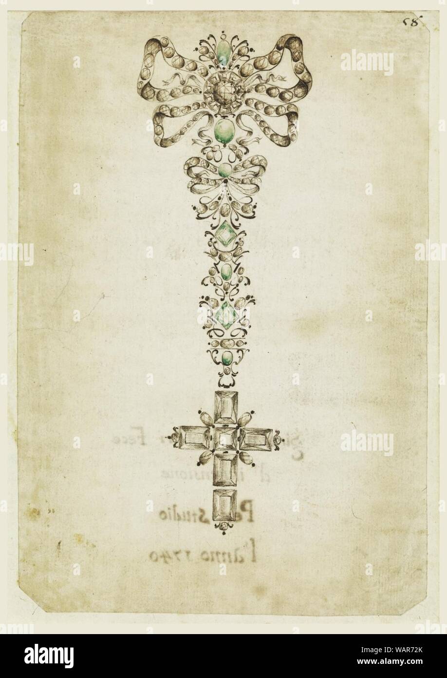 Drawing, Design for a Pendant with Cross, ca. 1740 Stock Photo - Alamy