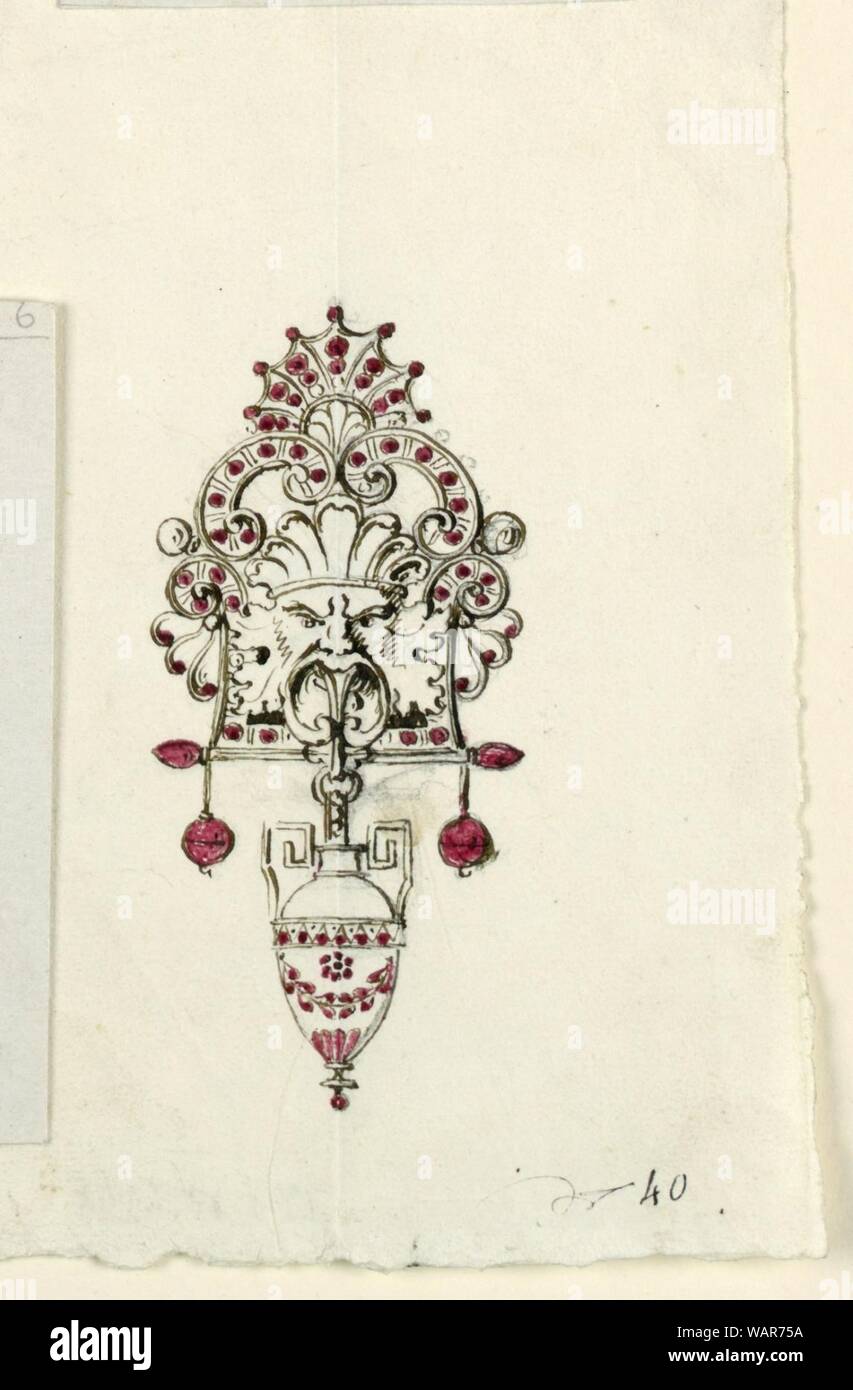 Drawing, Design for a pendant, 1880 Stock Photo - Alamy