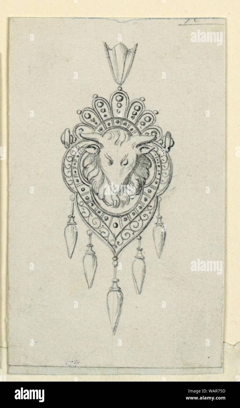 Drawing, Design for a pendant, ca. 1880 Stock Photo - Alamy