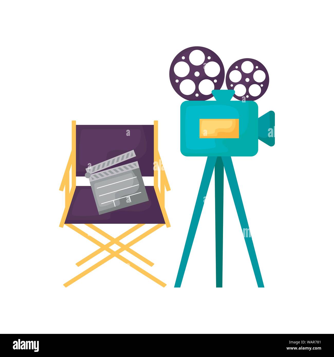 cinema chair director with camera vector illustration design Stock ...
