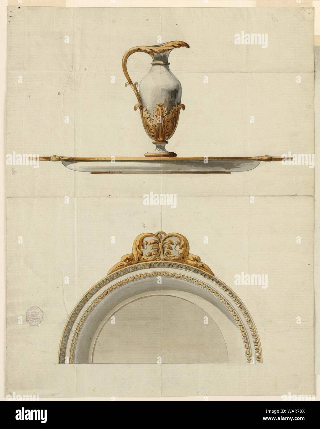 Drawing, Design for a Pitcher and Basin, 1800–1825 Stock Photo - Alamy