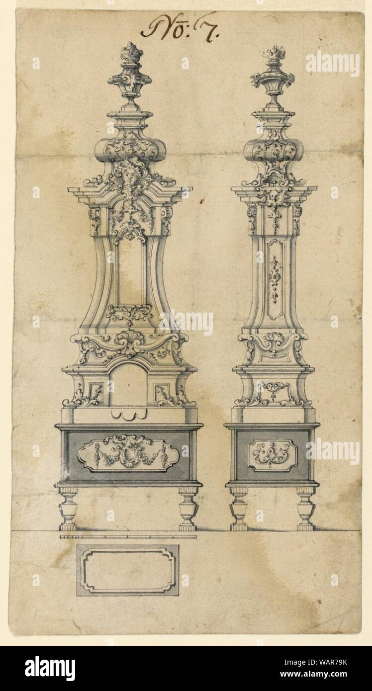 Drawing, Design for a Porcelain Stove, ca. 1750 Stock Photo - Alamy