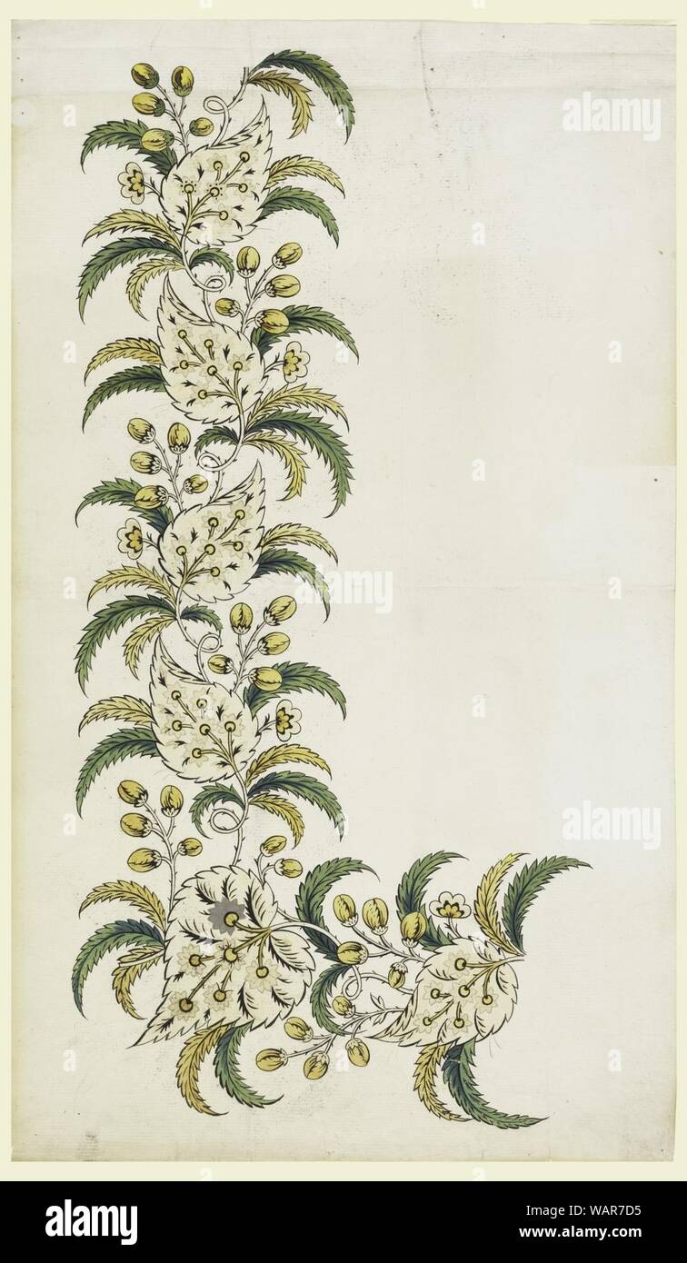 Drawing, Design for a Printed Vertical Border, 18th century Stock Photo ...