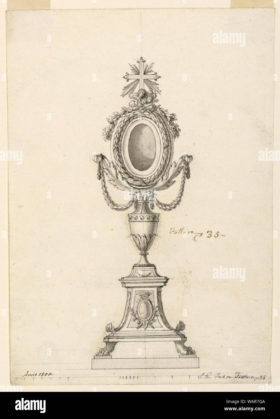 Drawing, Design for a Reliquary, 1802 Stock Photo - Alamy