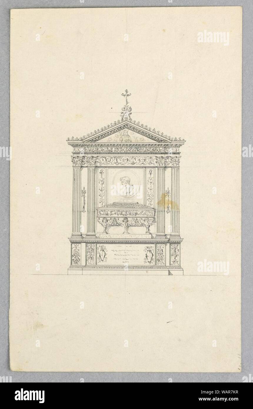 Drawing, Design for a Sepulchral Monument, 18th–19th century Stock ...