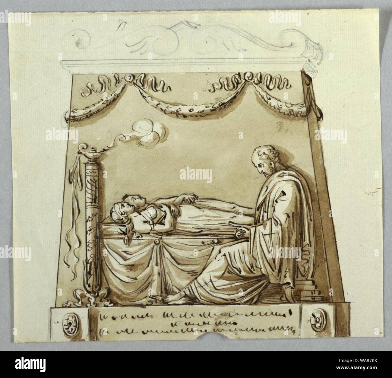 Drawing, Design for a Sepulcher Monument for a Couple, ca. 1810 Stock ...