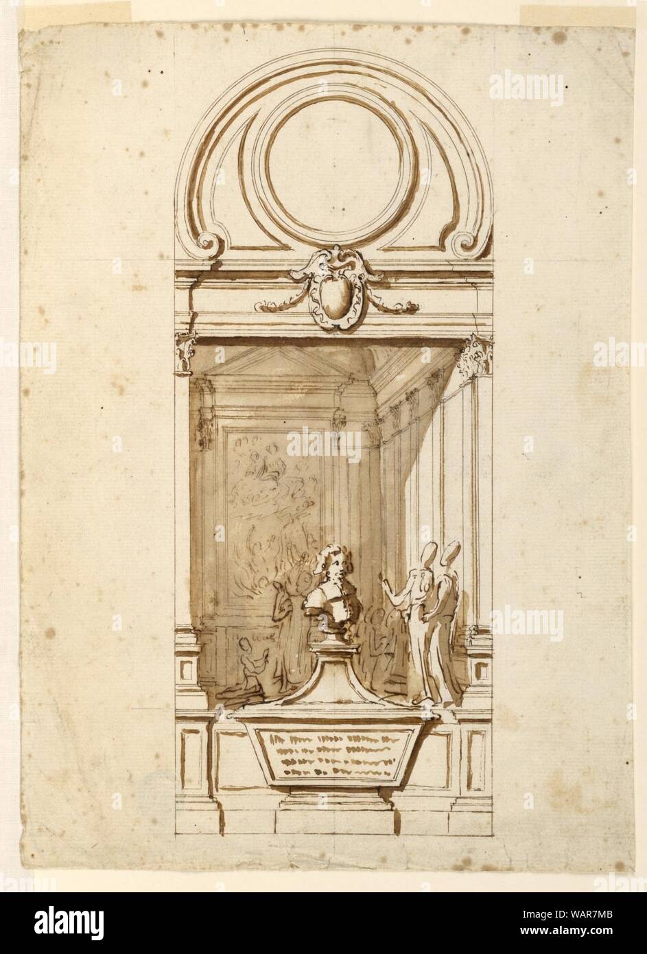 Drawing, Design for a Sepulchral Monument, ca. 1675 Stock Photo - Alamy