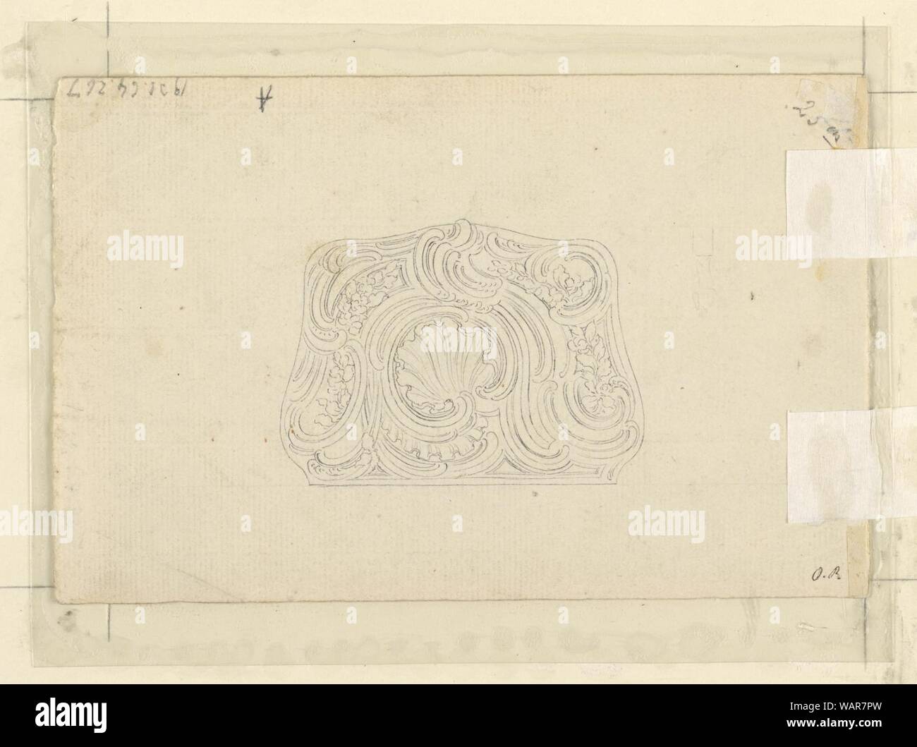 Drawing, Design for a Snuff Box Cover (verso); Trophy of Hunting (recto ...
